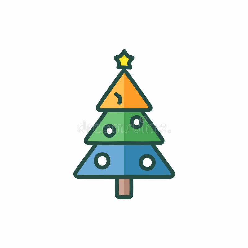 Icon Diagram Created for Symbol of Christmas Tree. Stock Illustration ...