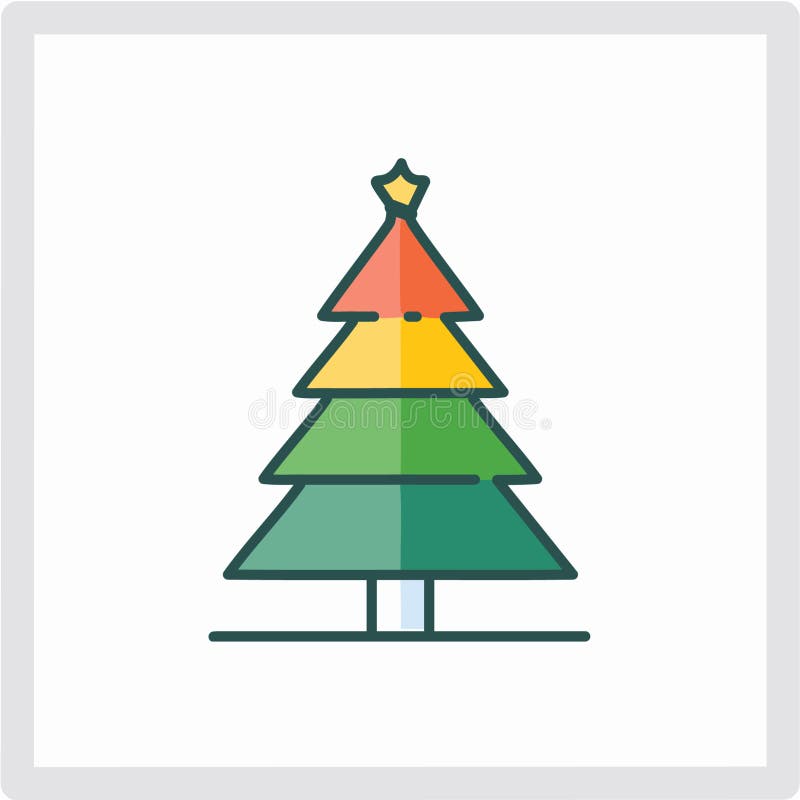 Icon Diagram Created for Symbol of Christmas Tree. Stock Illustration ...