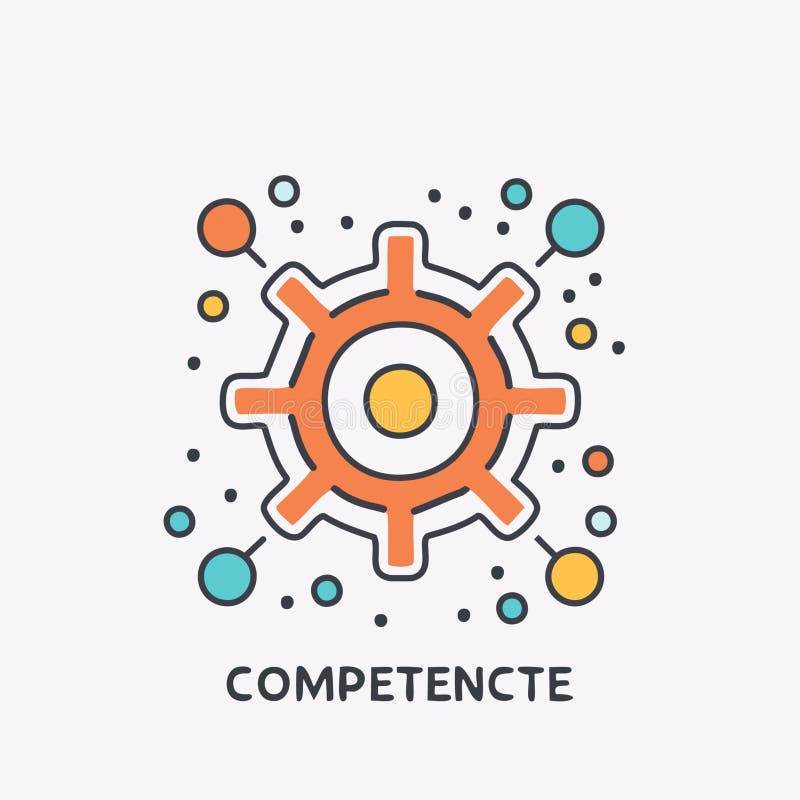 Icon Diagram Created for Symbol of Competence. Stock Illustration ...