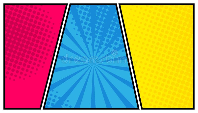 Comic Book Page Background with Rays, Comic Backgound. Radial Effect ...