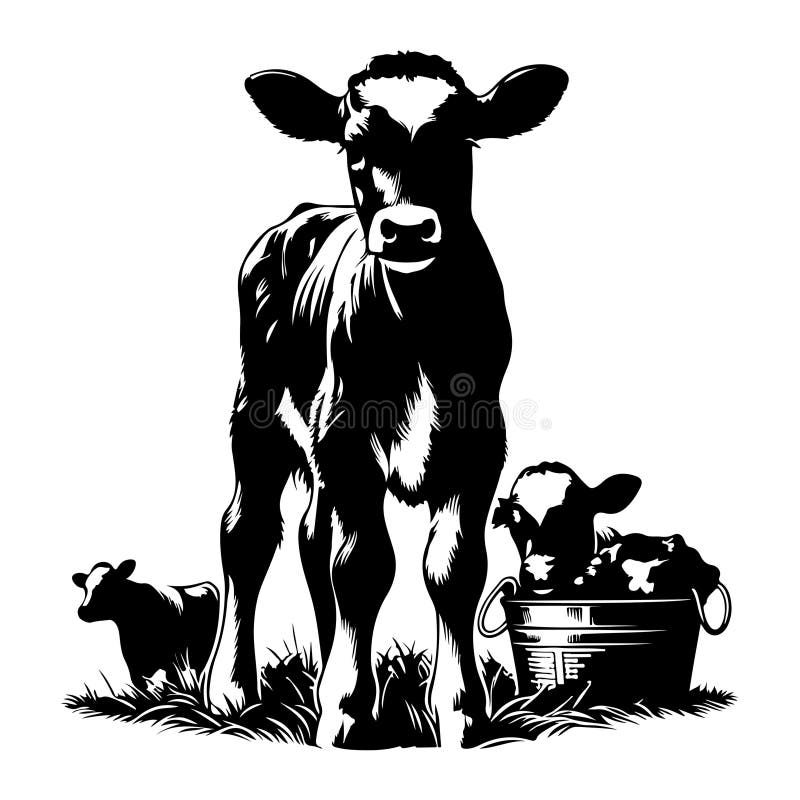 A cow calf vector design stock vector. Illustration of simple - 336990402