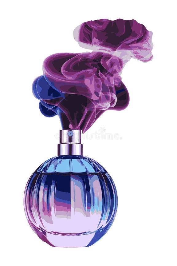 Perfume Bottle Transparent Green Purple Gradient Colors Smoke Like ...