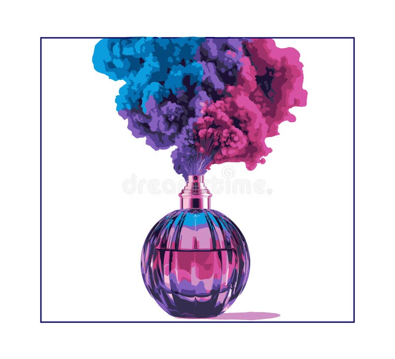 Perfume Bottle Transparent Pink Gradient Colors Smoke Like Fragrance ...