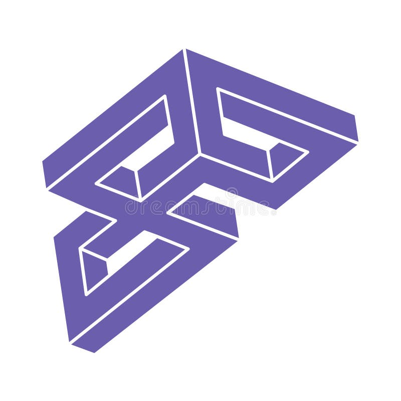 Impossible Shape, Optical Illusion Logo, Vector. Optical Art Object ...
