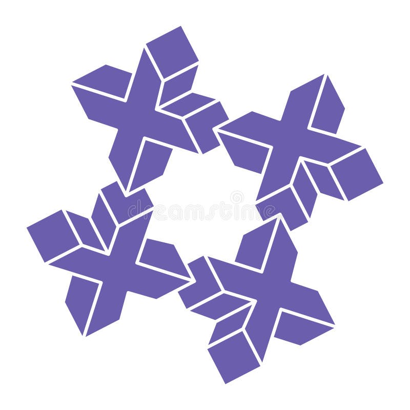 Impossible Shapes. Sacred Geometry. Optical Illusion Figure. Abstract ...