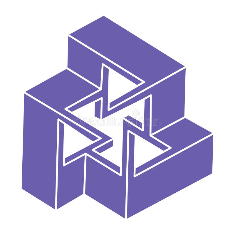 Impossible Shape, Optical Illusion Logo, Vector. Optical Art Object ...