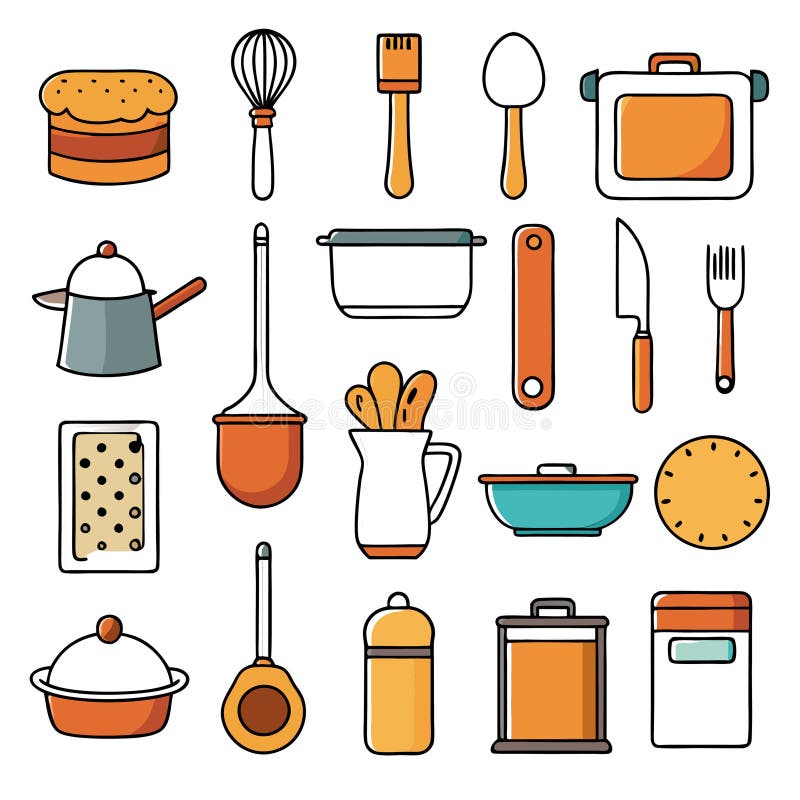 Comprehensive Kitchen Tools Silhouette Vector Collection Essential ...