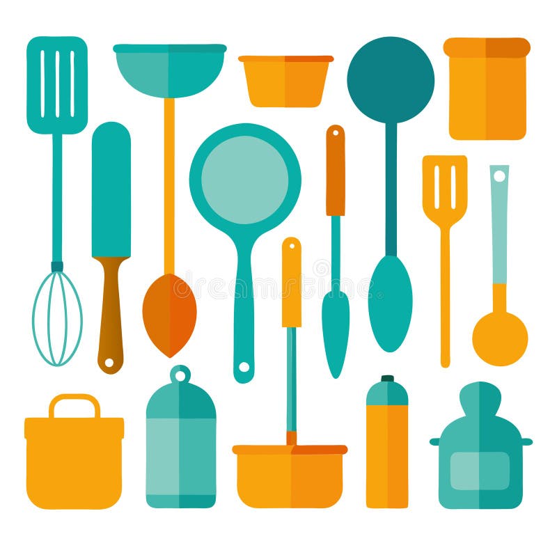 Comprehensive Kitchen Tools Silhouette Vector Collection Essential Cooking Utensils. Stock ...