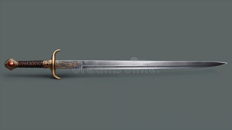 Realistic Vector Illustration of Medieval Knight Sword, Antique ...