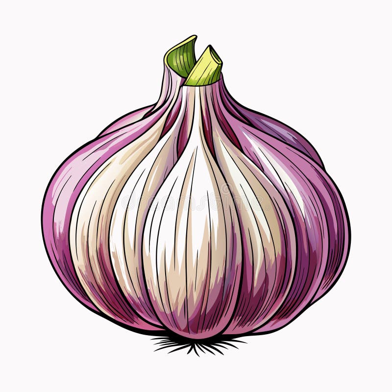 Detailed Garlic Vector Graphic – White Background Stock Vector ...
