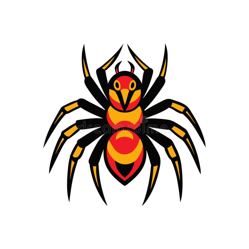 Colorful Spider Vector Art Illustration on White Background Stock ...