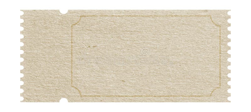 Old Vintage Ticket Template Made of Beige Textured Paper with Blank ...
