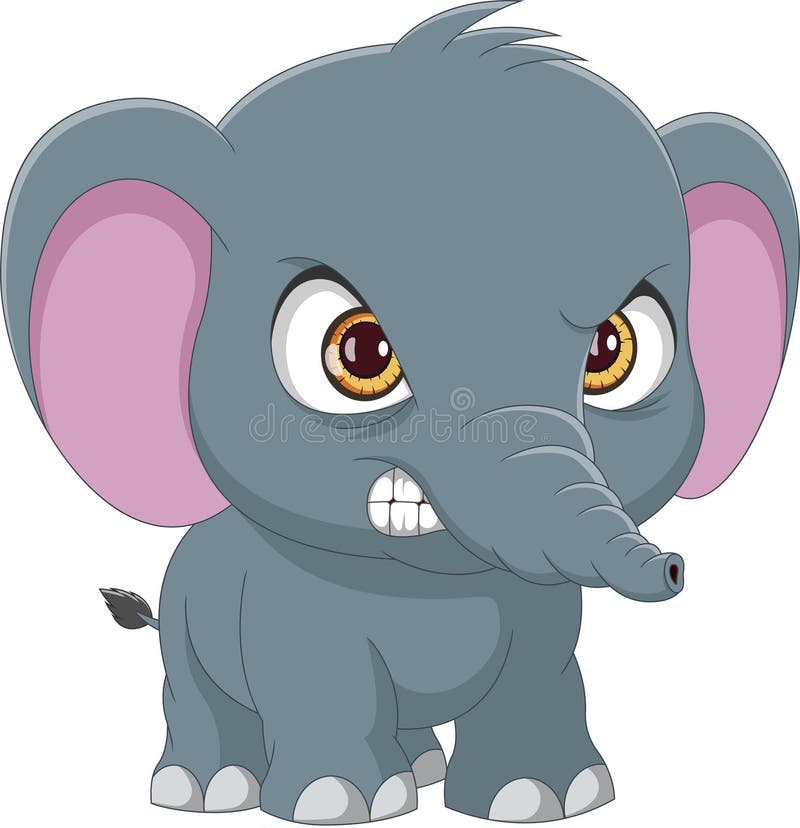 Cartoon Angry Baby Elephant Stock Vector - Illustration of baby ...