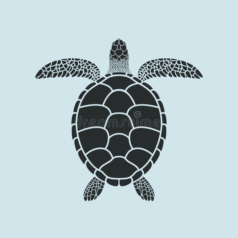 Sea Turtle Logo. Isolated Turtle on Blue Background Stock Vector ...