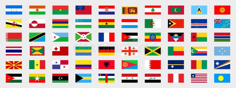 World Flags. National Flags Set Stock Vector - Illustration of design ...