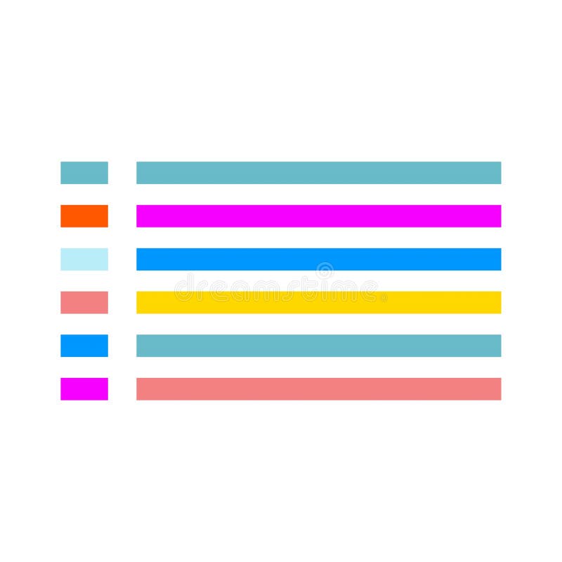 Colorful Horizontal Bar on White Background. Bar Chart Icon. Flat Chart ...