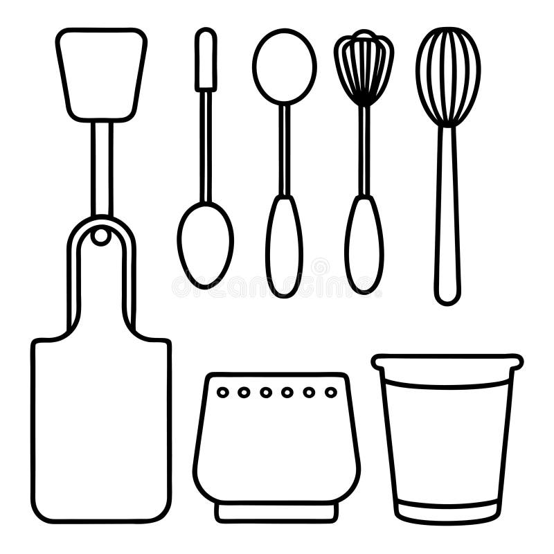 Comprehensive Kitchen Tools Silhouette Vector Collection Essential ...