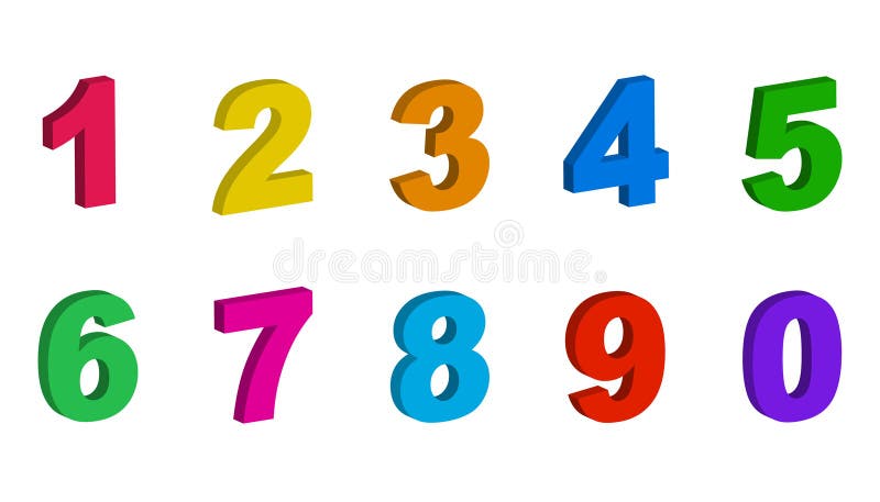 Colorful 1 To 10 3d Numbers Vector Set Isolated on White Background, 3d ...