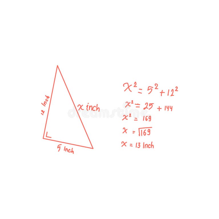 Mathematical Formulas in the Form of Triangle. Calculate the Length of ...