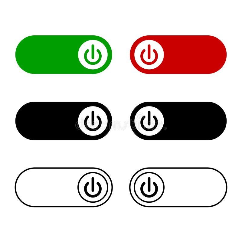 Set of Power on and Off Switch Icon. Switch Buttons. on, Off Vector ...