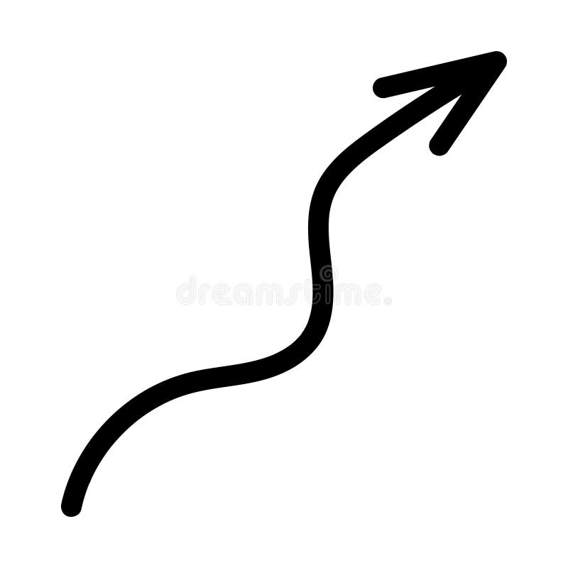 Hand-drawn Wavy Arrow Shape. Vector Sign Isolated on Transparent ...