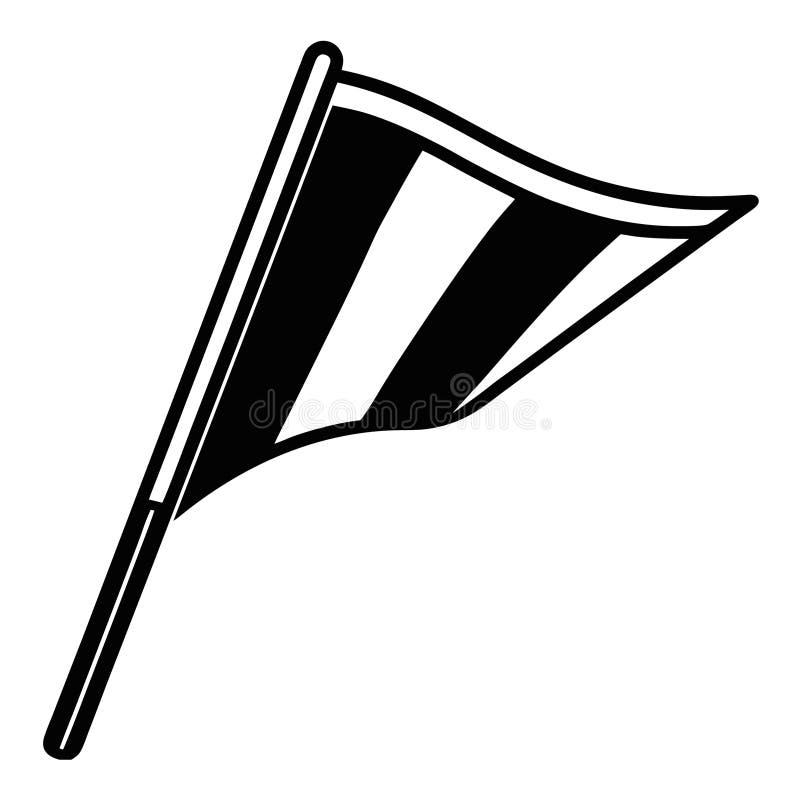 Corner Flag Vector Silhouette Illustration Isolated Stock Image - Image ...