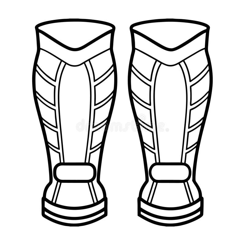 Shin Guards Vector Outline Illustration Isolated Stock Illustration ...