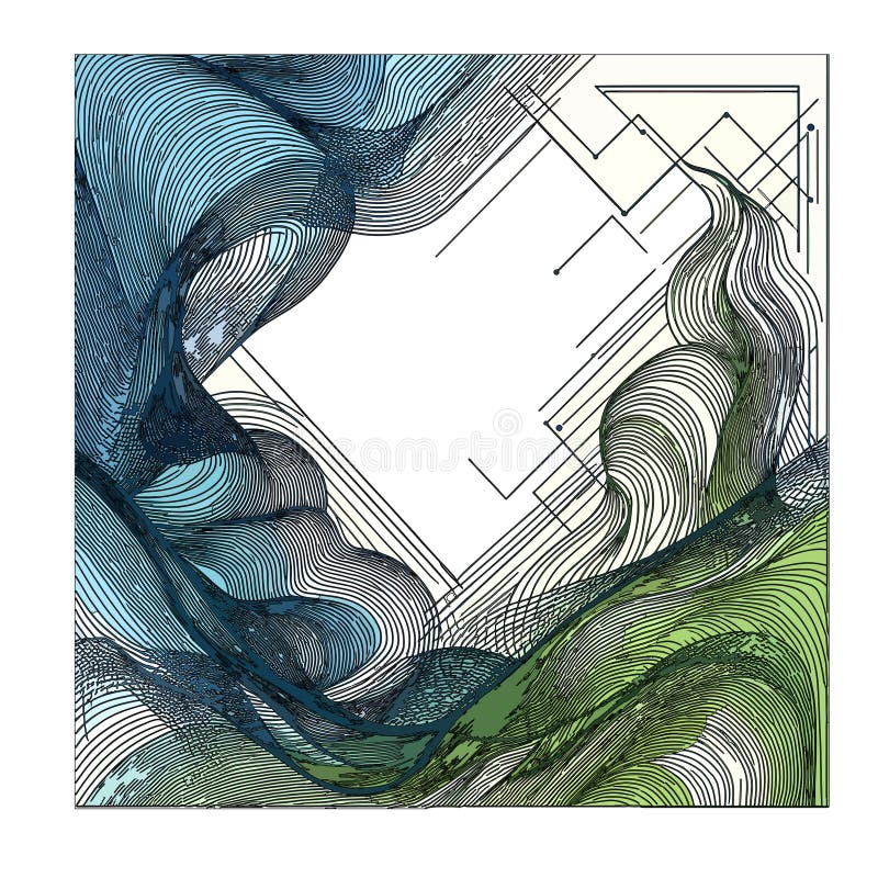 A Simple Design Line Art with Colorful Stock Illustration ...