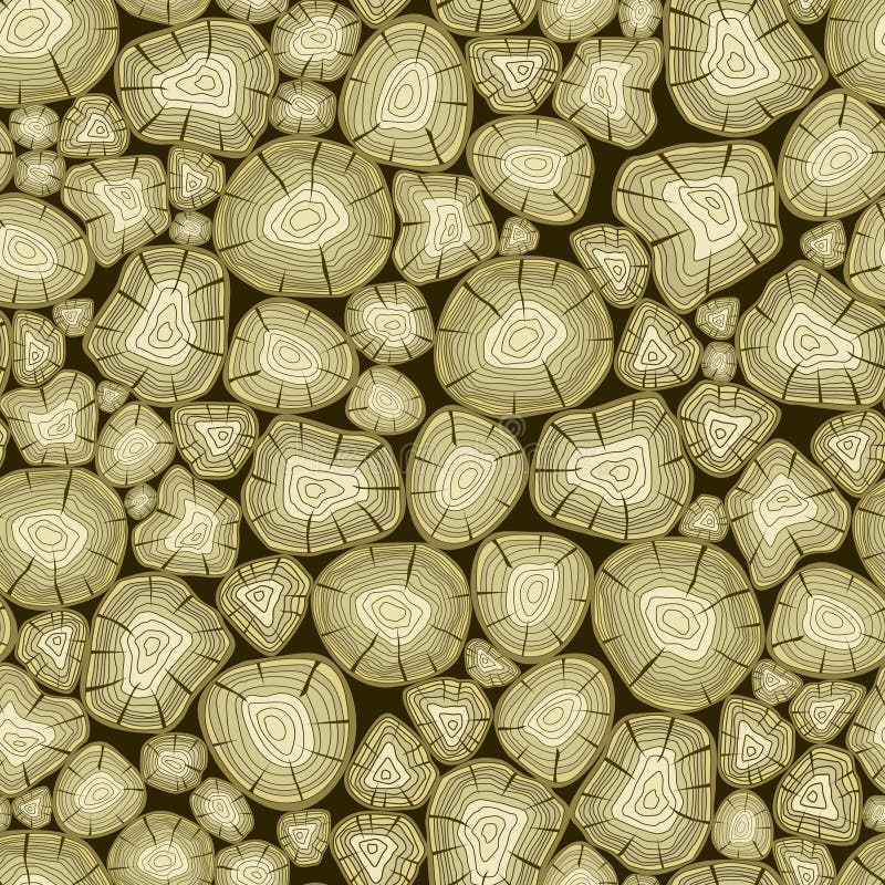 Tree Trunks Round Sections. Circular Wood Rings, Topographic Map Lines ...