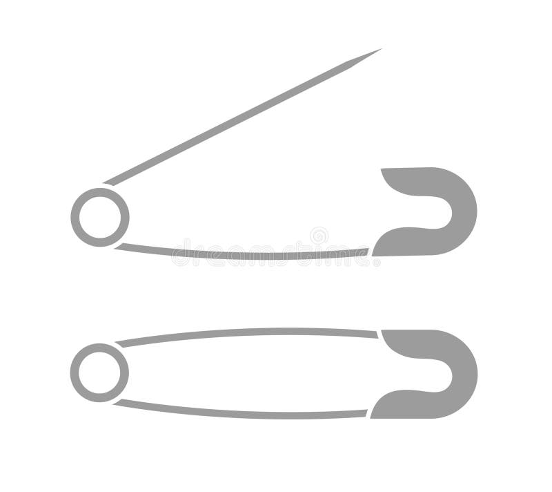 Open and Closed Pin. Isolated Pin on White Background Stock Vector ...