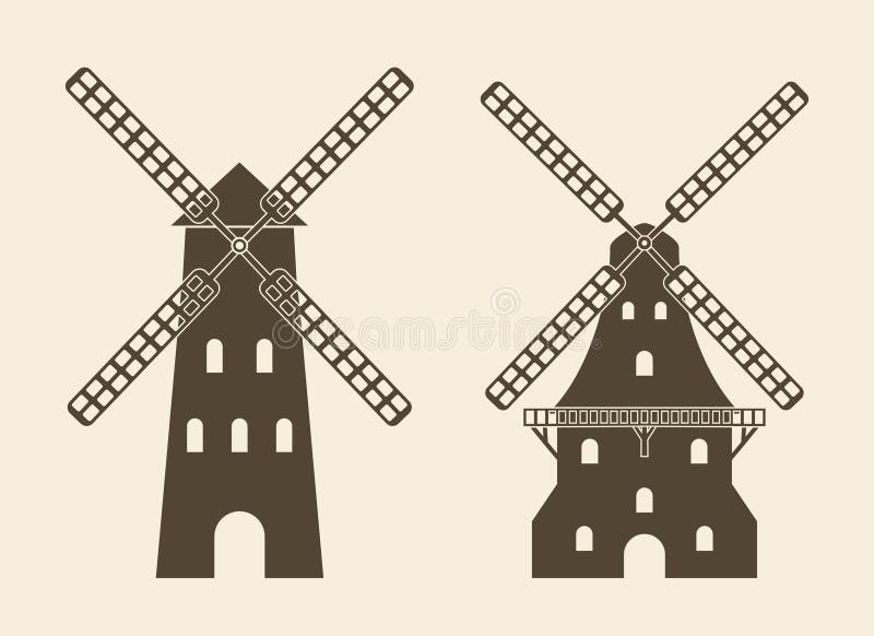 Mill Logo. Isolated Mill on Vintage Background Stock Illustration ...