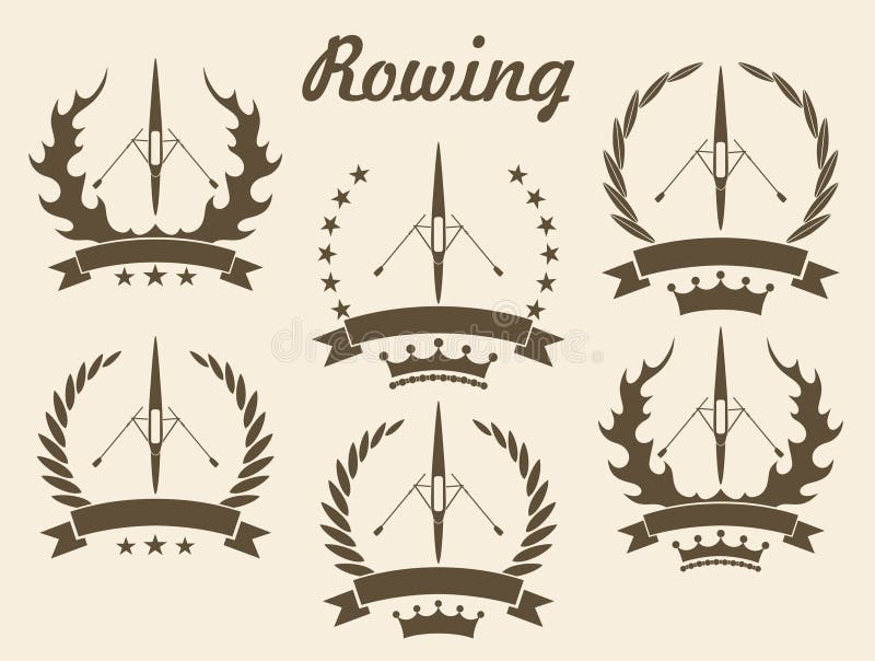 Rowing Logo. Isolated Rowing on White Background Stock Vector ...