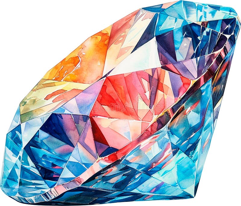 Sparkling Multicolored Diamond with Luminous Highlights. Stock ...
