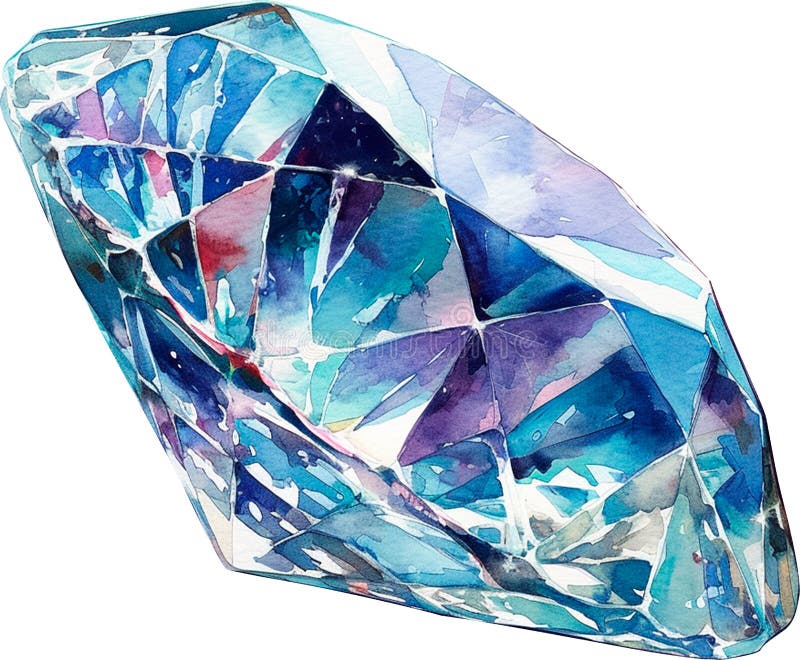 Sparkling Multicolored Diamond with Luminous Highlights. Stock ...