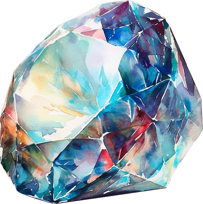 Sparkling Multicolored Diamond with Luminous Highlights. Stock ...