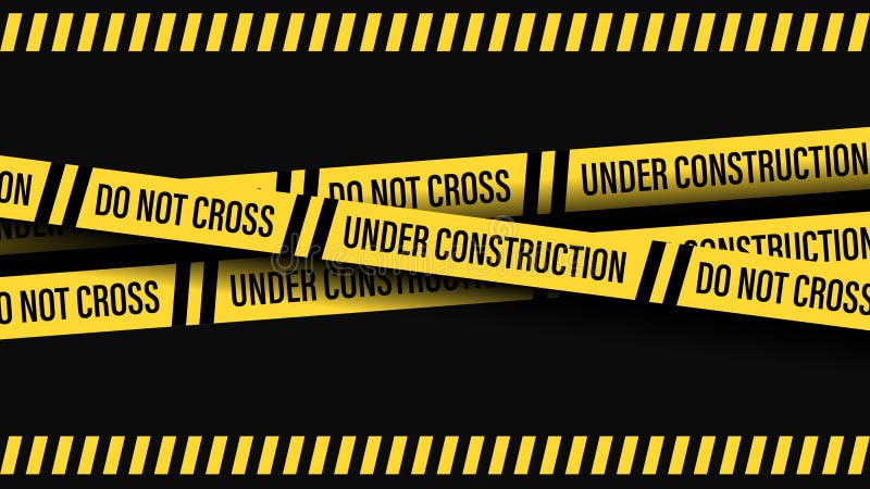 Under Construction Do Not Cross Yellow Warning Tape Stripe Set. Stock ...
