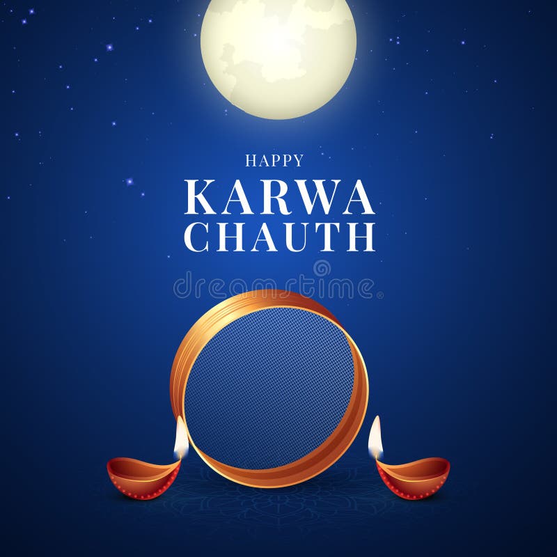 Happy Karwa Chauth Social Media Post and Greetings. Stock Vector ...