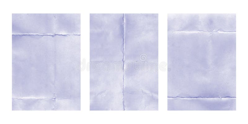 Purple Folded Worn Paper Set. Trendy Background Crumpled Paper Texture ...