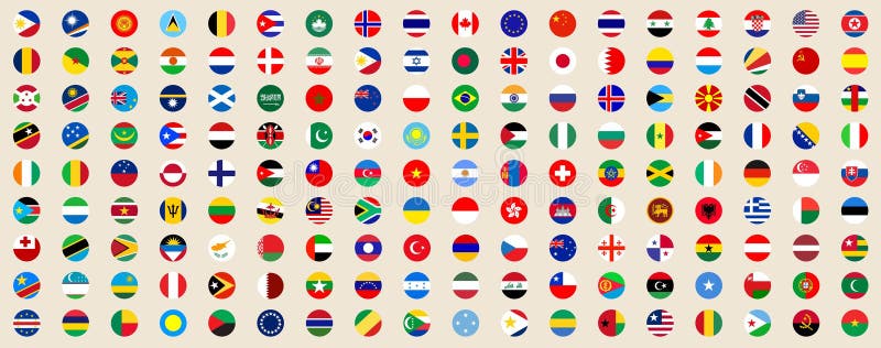 National Flags in Circle Shape. National Flags Set. World Flags. Flags ...