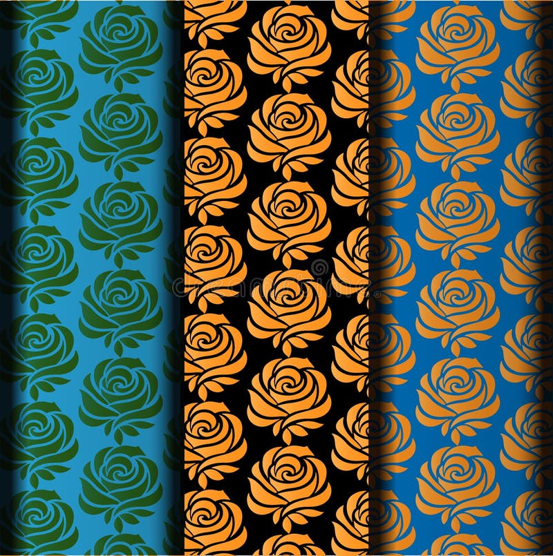 Seamless Rose Pattern with Bold Colors and Contrasting Backgrounds ...