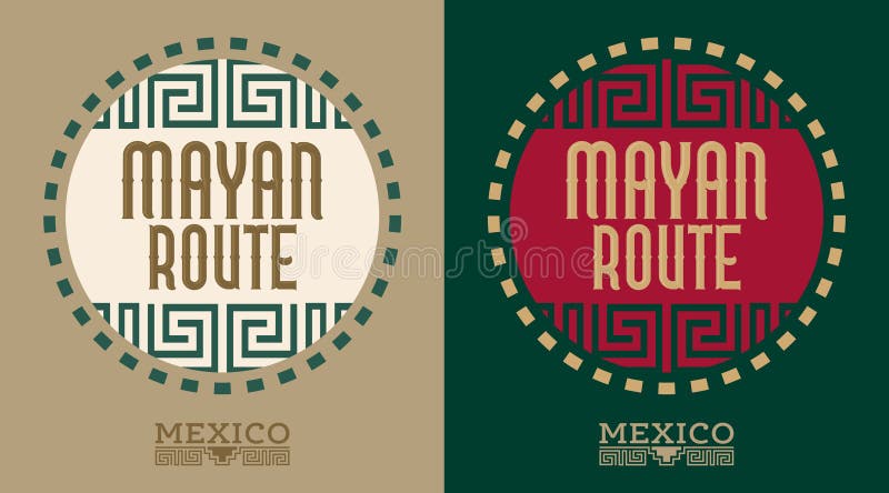 Mayan Route Tourist Destination in Mexico, Vector Sign Design Mayan ...
