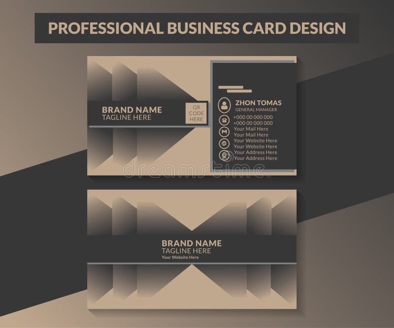 Simple Professional Gradient Color Visiting Card Design Project. Stock ...