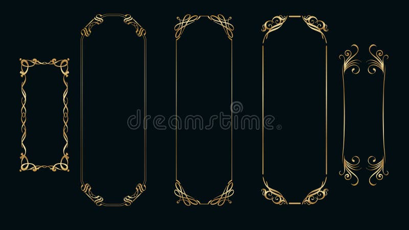 Golden Photo Frames. Gold Border Photo Frame for Photos and Slides ...