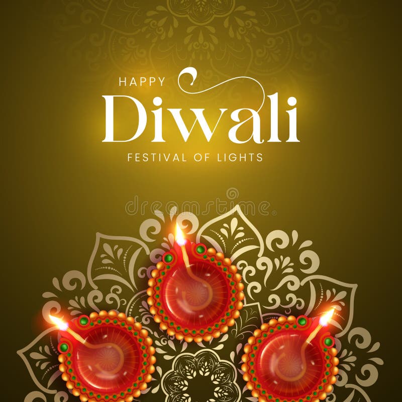 Happy Diwali Celebration Background. Diwali Festival of Lights Stock ...