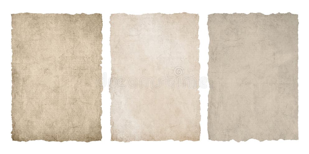 Antique Ragged Worn Paper Textures. Vintage Old Parchment with Ripped ...