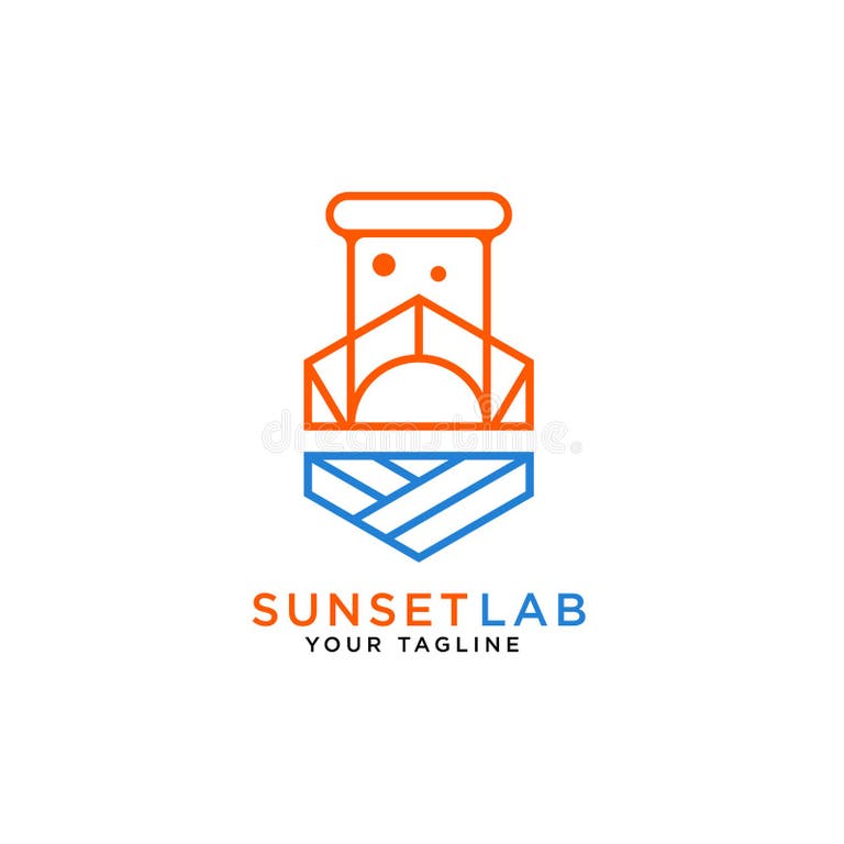 Sunset Lab Logo Template stock vector. Illustration of creative - 341896268
