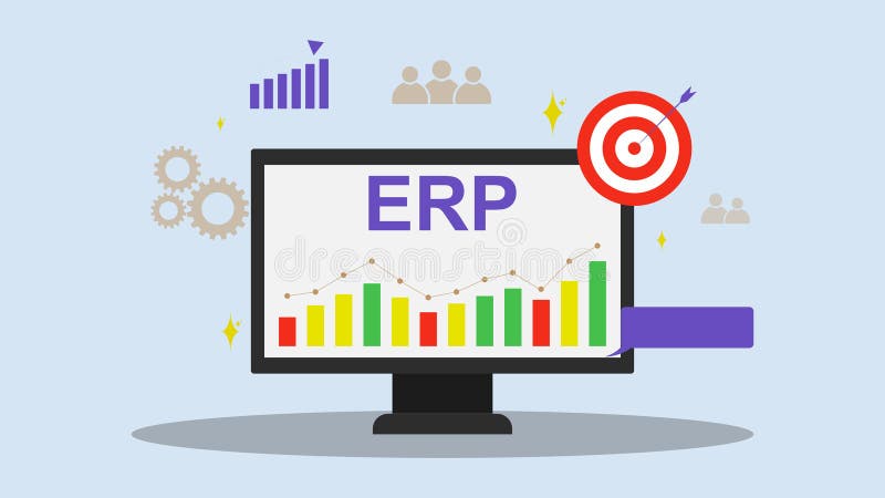 ERP Software Enterprise Resource Planning System Concept Stock Vector ...