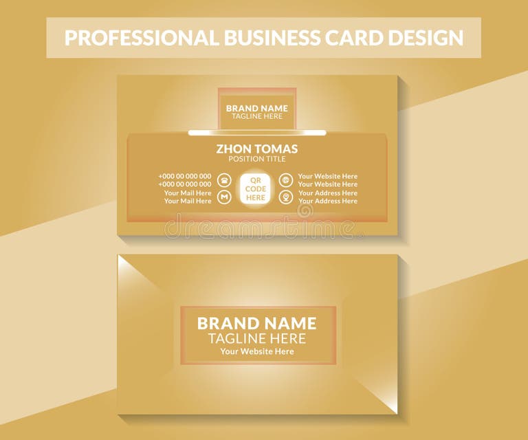 Elegant Color Gradient Business Card Design. Outstanding Fawn Color ...