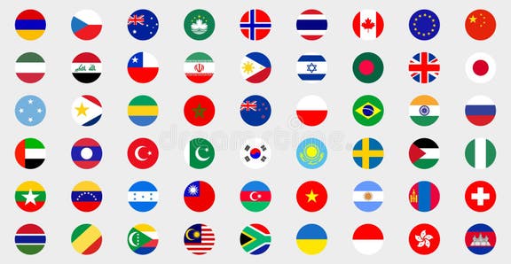 National Flags in Circle Shape. National Flags Set. World Flags Stock ...