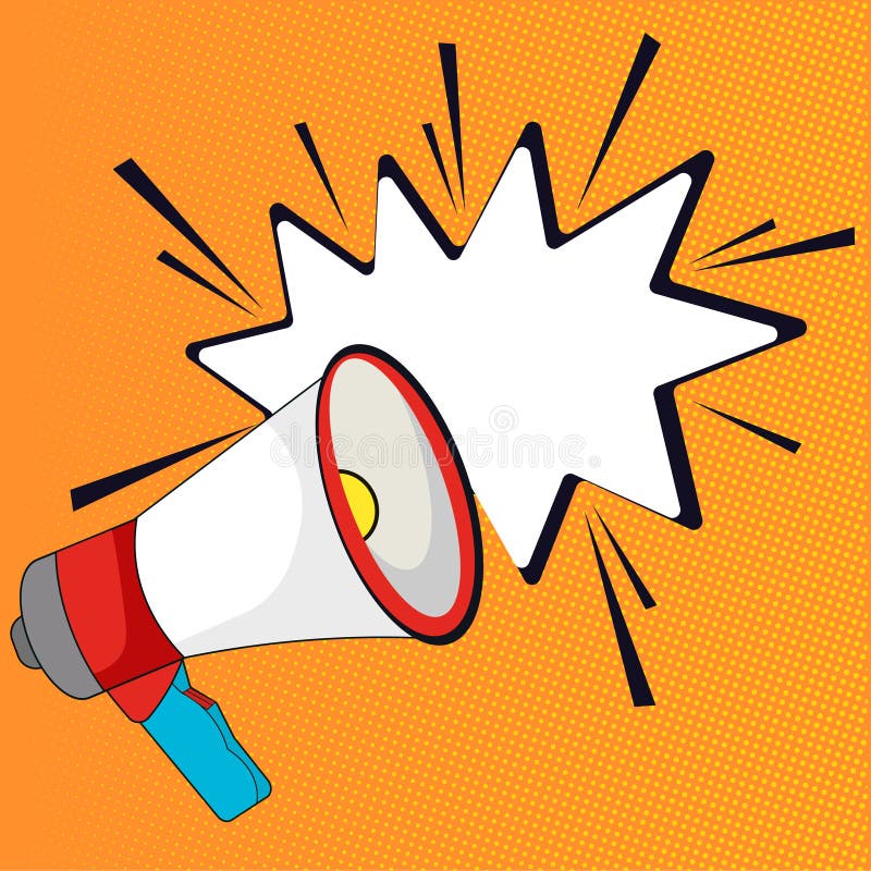 Vector Image of a Megaphone in Retro Style Stock Vector - Illustration ...